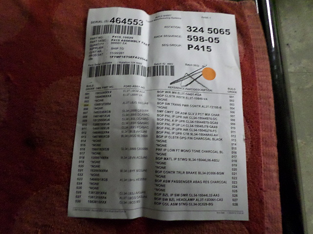 How to get a build sheet? - Ford F150 Forum - Community of Ford Truck Fans